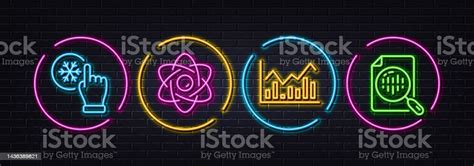 아톰 코어 인포 차트 및 동결은 최소 라인 아이콘을 클릭합니다 웹 응용 프로그램의 경우 인쇄 네온 레이저 3d 조명 벡터 0명에 대한 스톡 벡터 아트 및 기타 이미지