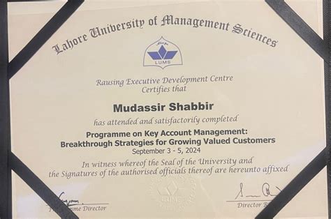 Im Happy To Share That I Have Successfully Completed The Training Program At Lums This