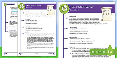 Ks2 Take It Outside Summer Secret Scroll Activity Twinkl