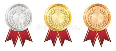 Una Insignia Del Bronce De La Plata Del Oro Ilustración Del Vector