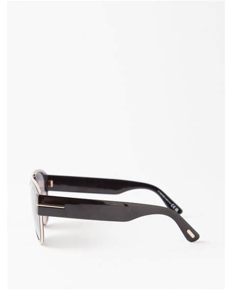 Tom Ford Lyle Oversized Aviator Acetate Sunglasses In Black Lyst Uk