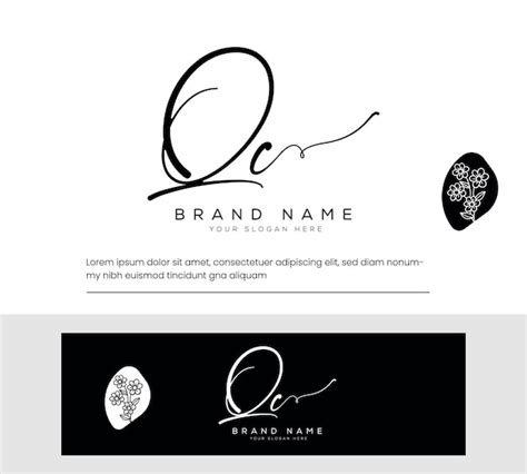 Premium Vector Qc Initial Letter Handwriting And Signature Logo