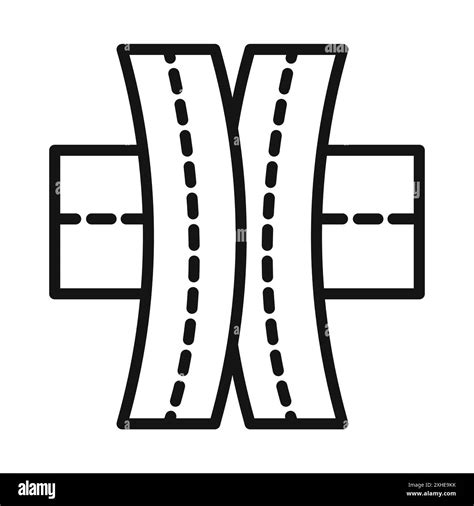 Multi Level Junction Icon Vector Symbol Or Sign Set Collection In Black