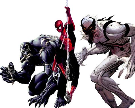Downloaden Venom,spiderman, Anti-venom In Weiß Wallpaper | Wallpapers.com