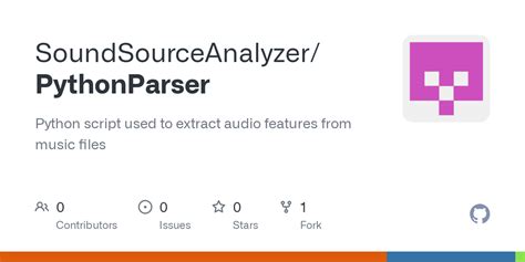 Github Soundsourceanalyzerpythonparser Python Script Used To