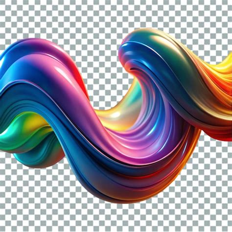Premium Psd Abstract Rainbow Shape 3d Rendering