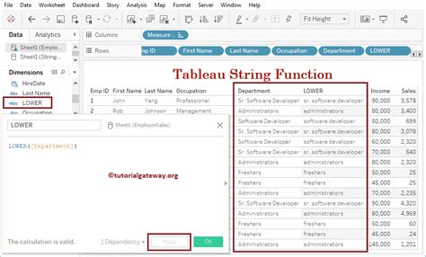Tableau String Functions