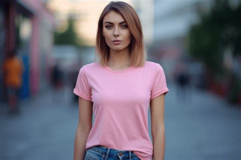 Female Wearing Pink T Shirt Mockup Graphic By Illustrately · Creative