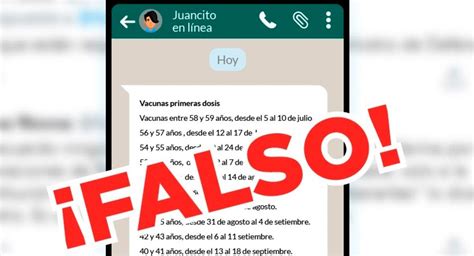 Covid 19 Minsa Alerta De Falsos Mensajes Sobre Vacunación A Mayores De