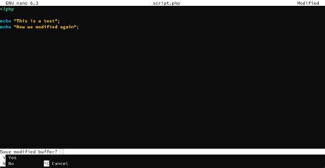 Nano Save And Exit Command Line
