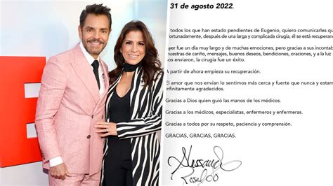Alessandra Rosaldo Informó Que La Cirugía A La Que Fue Sometido Eugenio