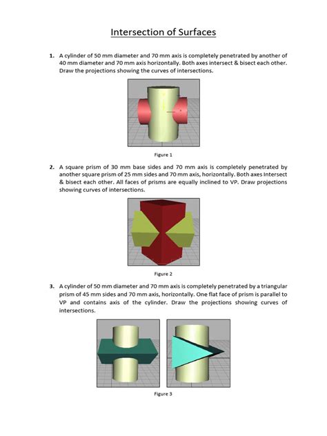 Problem Sheet Intersection Of Surfaces Pdf Teaching Methods