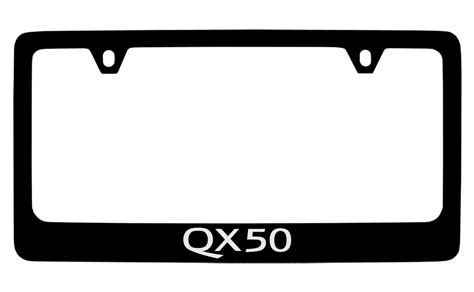 Infiniti Qx50 Black Coated Zinc License Plate Frame Holder With Silver