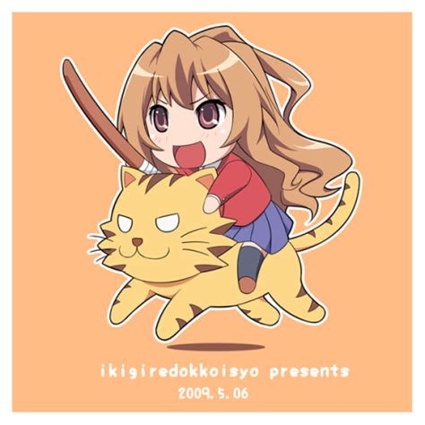 Aisaka Taiga Bokken Brown Eyes Brown Hair Chibi しぼうグラフ