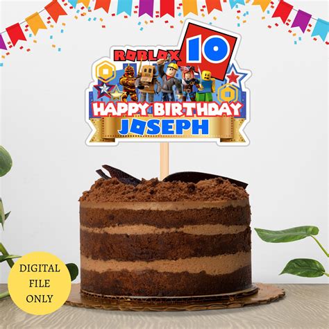 Diy Roblox Cake Topper Roblox Cake Topper Free Customize Etsy