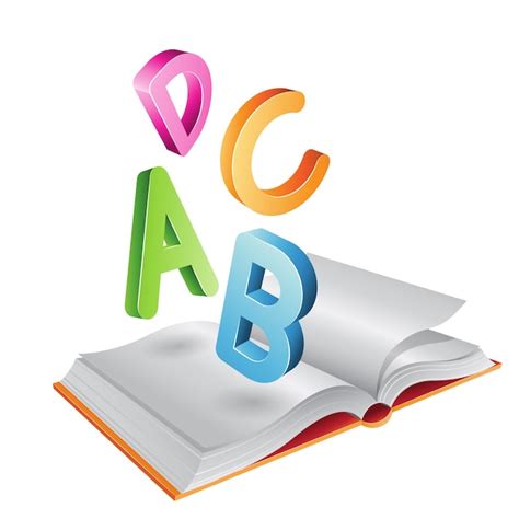 Voando Letras Abcd Coloridas E Um Livro Aberto Vetor Premium