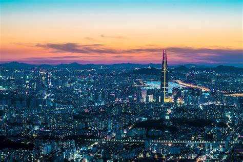 Night Of Seoul Korea Seoul Seoul Korea Futuristic City