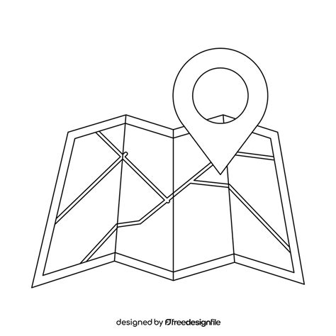 Gps Map Icon Black And White Clipart Free Download