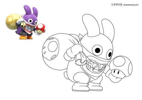Super Mario Bros Wonder Coloring Pages 슈퍼마리오 키노피오 톳텐 색칠도안 드로우 쏘잉