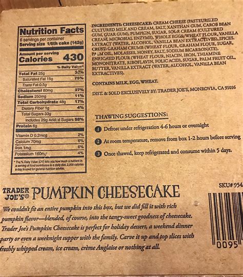 Trader Joe S Pumpkin Cheese Cake Fall Seasonal Item Trader Joe S