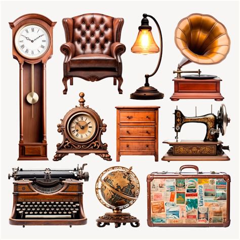 Vintage Decor Items Collection Premium Ai Generated Psd