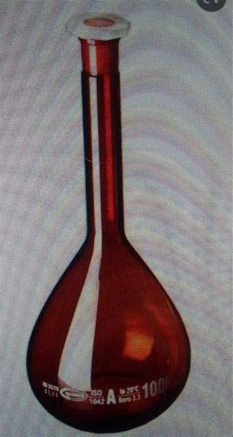 Borosilicate Glass Box VOLUMETRIC FLASK AMBER BOROSIL ML CLASS A ML For Laboratory