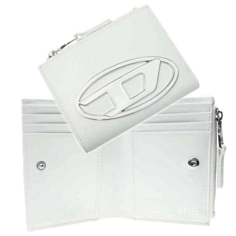 Diesel ディーゼル レディース二つ折り財布（小銭入れ付き） X09888 Pr818 1dr Bi Fold Zip Ii ホワイト