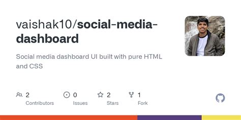 GitHub Vaishak Social Media Dashboard Social Media Dashboard UI Built With Pure HTML And CSS