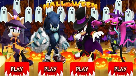 Sonic Dash Halloween Update Werehog Vs Witch Rouge Vs Vampire Shadow