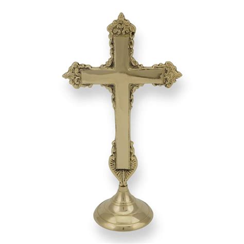 Small Brass Standing Cross Brass Standing Crosses Blessedmart