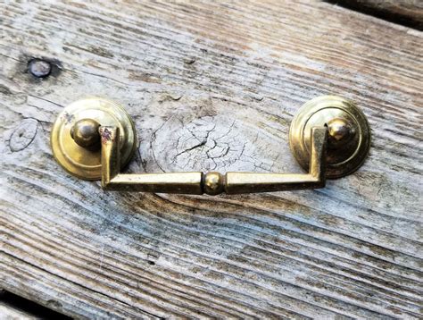Vintage Keeler Brass Co Gold Square Drop Pull In Solid Brass Magical Beans Home