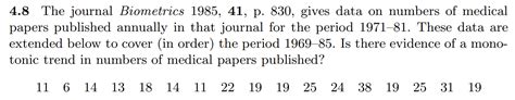 Solved 4 8 The Journal Biometrics 1985 41 P 830 Gives