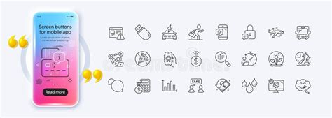 Bus Timer And Search Text Line Icons For Web App Pictogram Icon