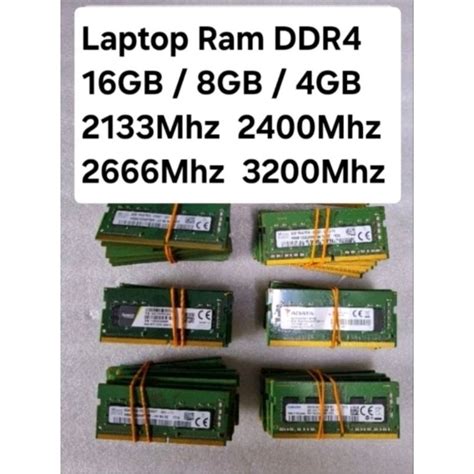 Notebook Laptop Sodium Ram Ddr4 Ddr3l Ddr3 16gb 8gb 4gb 2133mhz