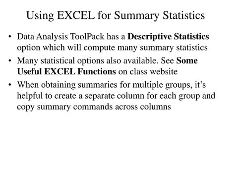 ppt summary statistics simple graphs in sas excel jmp powerpoint