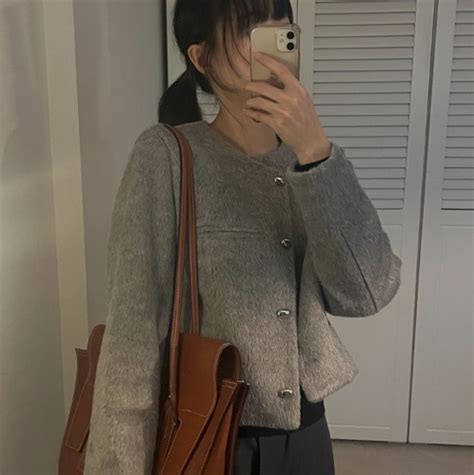 위켄드블루 당일🤍 하객룩 울 숏자켓 크롭 키작녀 슬림핏 페미닌 데이트룩 라운드넥