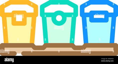 Segregation Waste Sorting Color Icon Vector Illustration Stock Vector