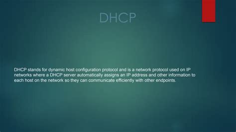 Dhcp And Dns Protocols Presentation2pptx