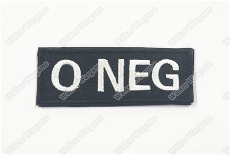 Wg042b Us Army O Neg Blood Type Patch With Velcro Swat Black