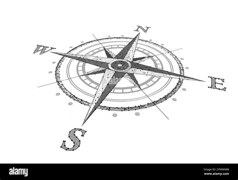 Conceptual Compass Black White Stock Vector Images Alamy