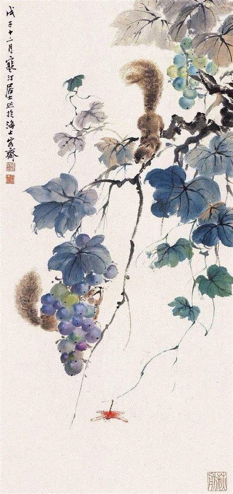 江寒汀花鸟作品