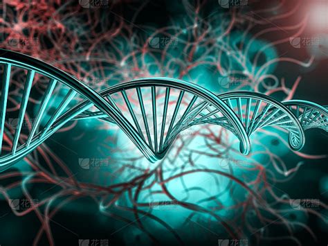 Dna分子研究概念。三维渲染