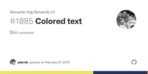 Colored Text · Issue 1885 · Semantic Orgsemantic Ui · Github