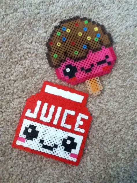 Perler Bead Kawaii Food So Cute Popsicle Juice Box Easy Perler Bead