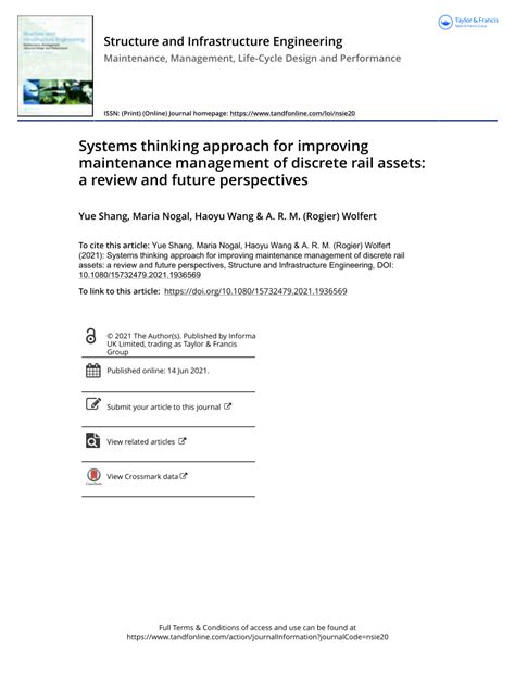 Pdf Systems Thinking Approach For Improving Maintenance Management Of