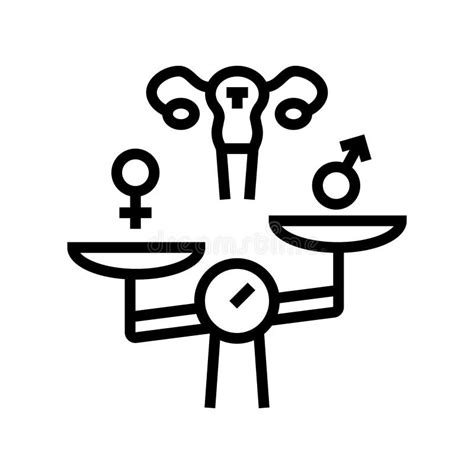 Hormonal Imbalance Woman Disease Line Icon Vector Illustration Stock