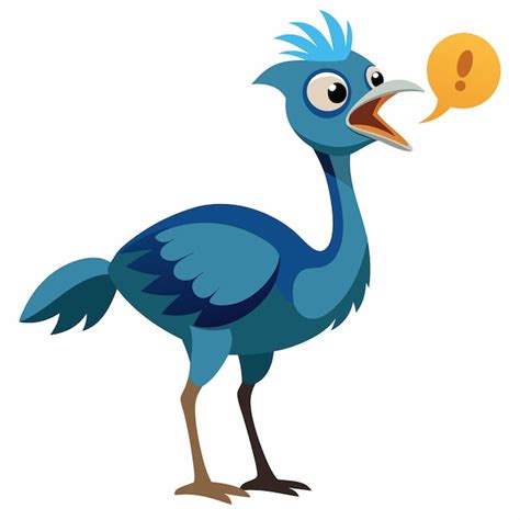 Emu Bird Speaks Kawaii Premium Ai Generated Vector