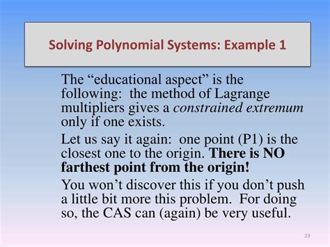 Ppt Solving Polynomial Systems With Nspire Cas Powerpoint