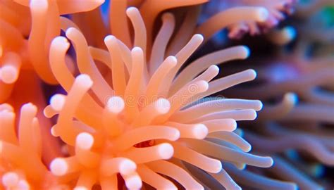 Coral Polyp Close Up With Tentacles Depicting Marine Biology And