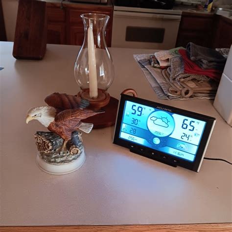 Acu Rite Atomic Clock Porcelain Eagle An Hurricane Candle Holder